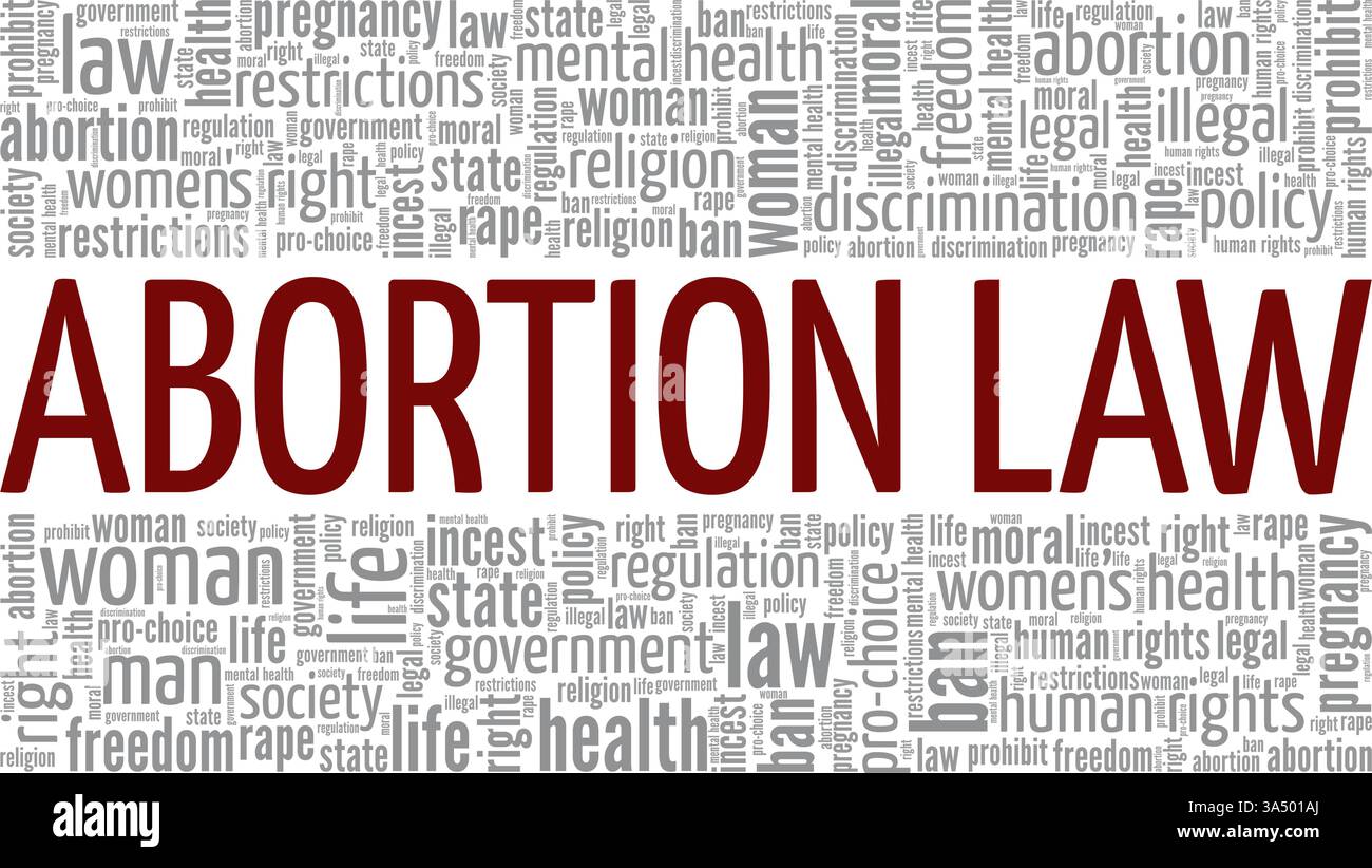 Abortion Law vector illustration word cloud isolated on white ...