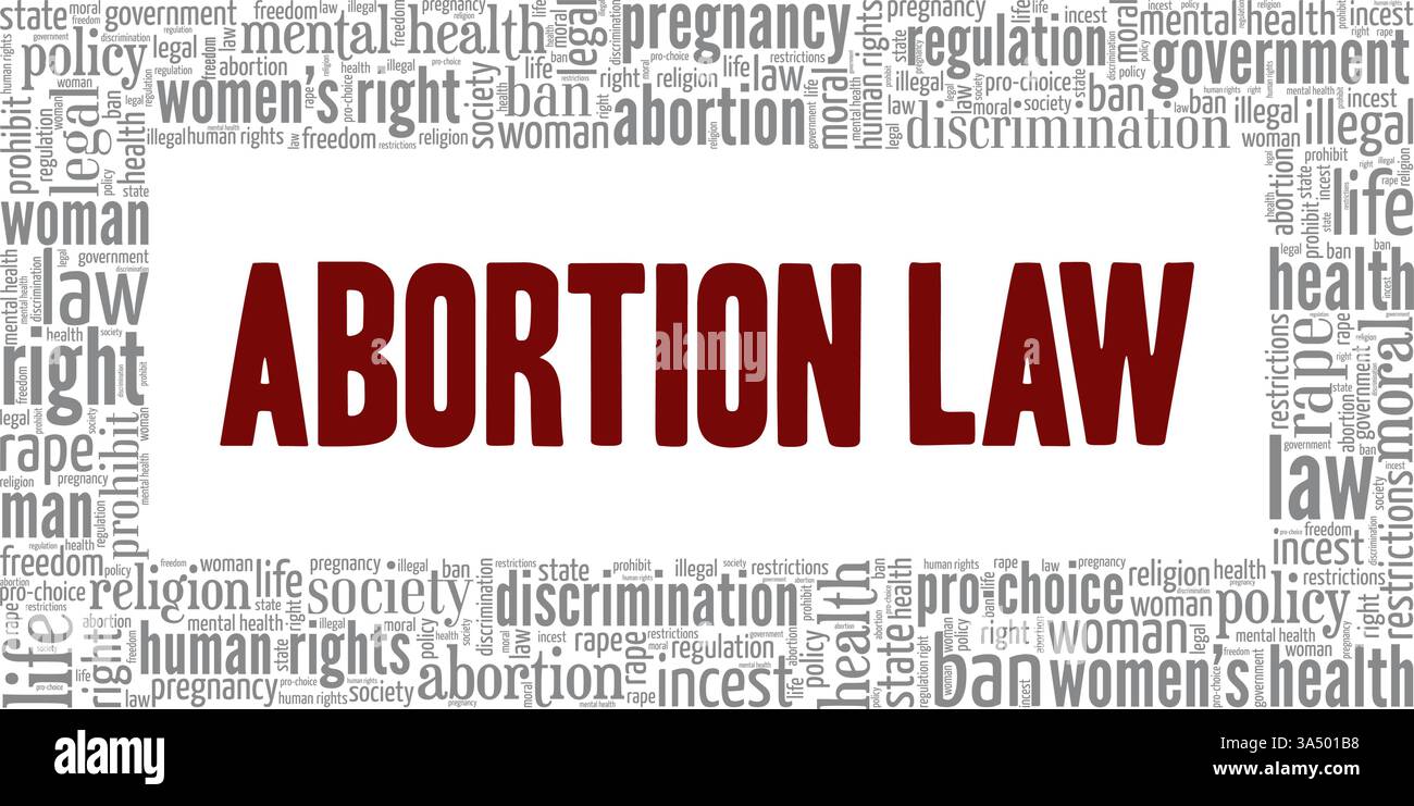Abortion Law vector illustration word cloud isolated on white ...