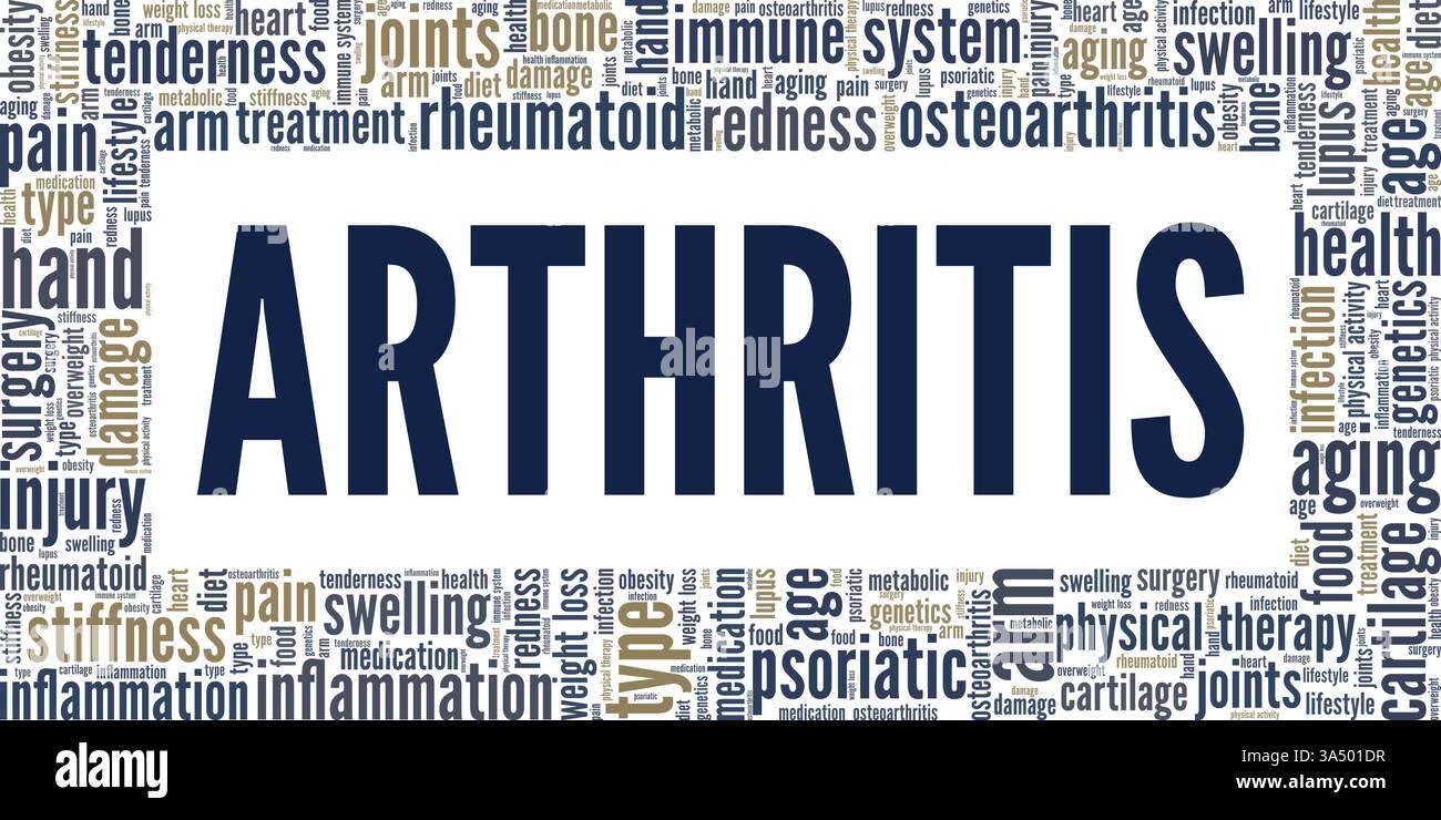 Arthritis vector illustration word cloud isolated on white background ...