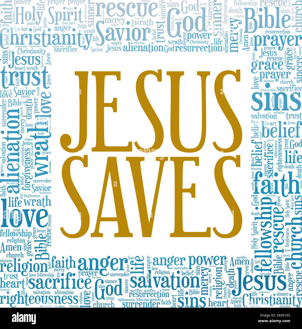 Jesus Saves vector illustration word cloud isolated on white background ...