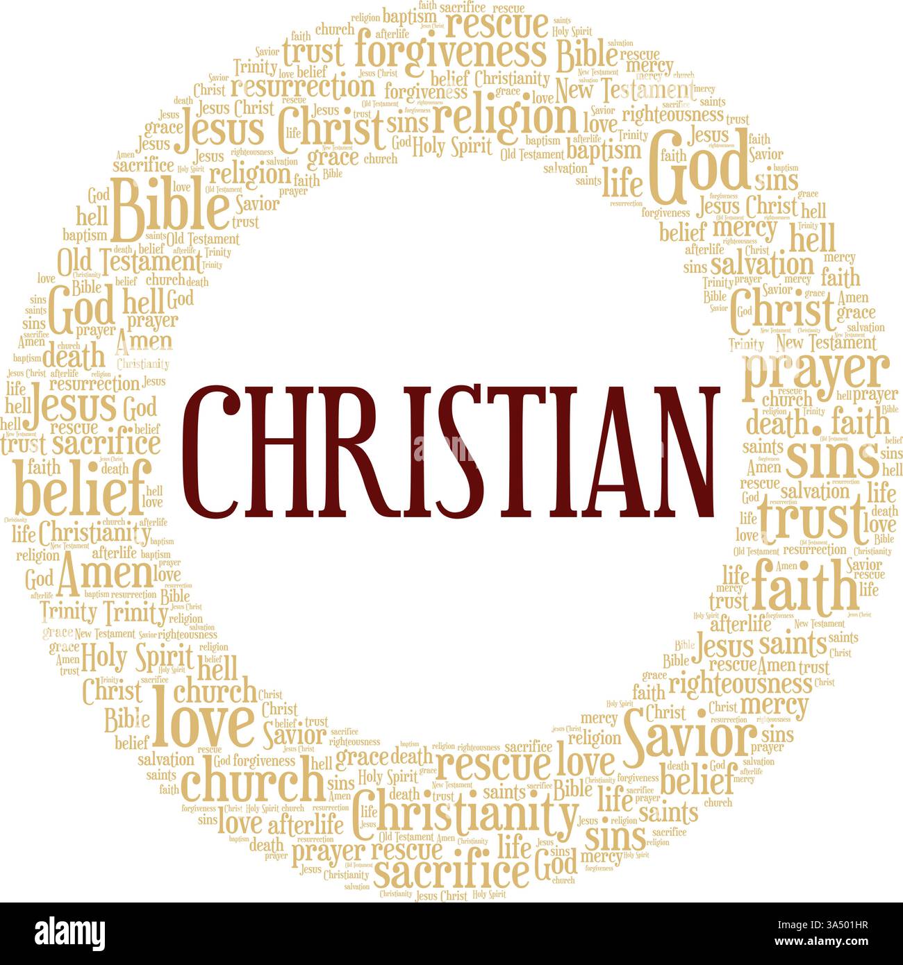 Christian Vector Illustration Word Cloud Isolated On White Background Stock Vector Image And Art