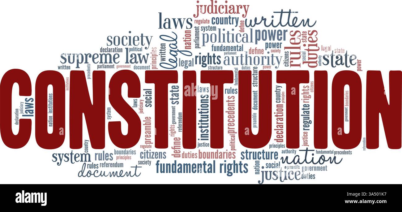 Constitution vector illustration word cloud isolated on white ...