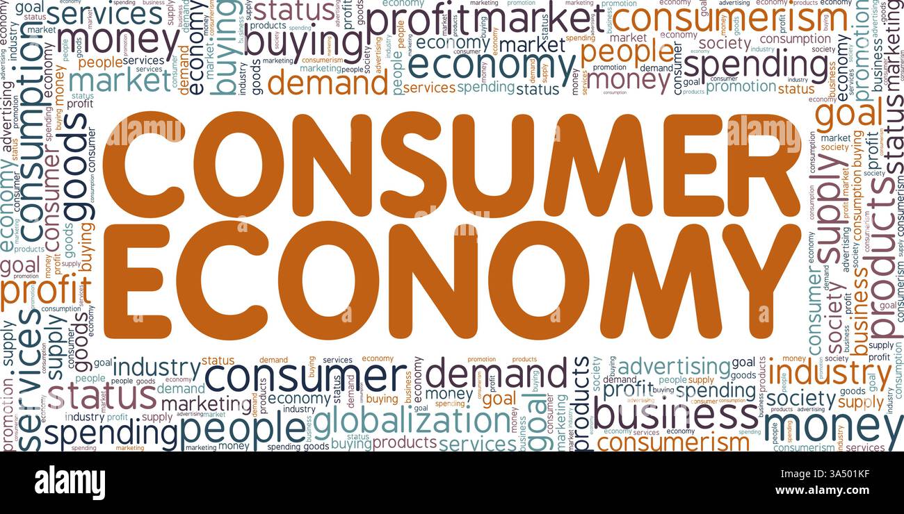 Consumer Economy vector illustration word cloud isolated on white ...