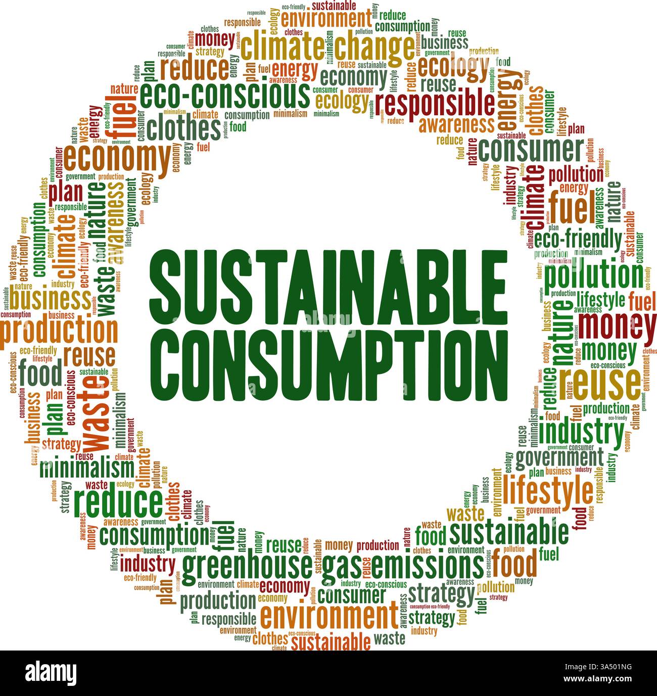 Sustainable Consumption vector illustration word cloud isolated on ...