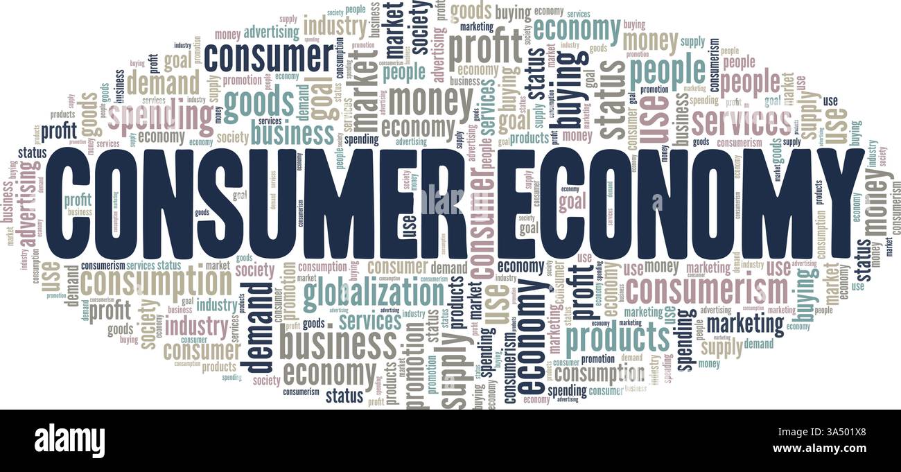 Consumer Economy vector illustration word cloud isolated on white ...
