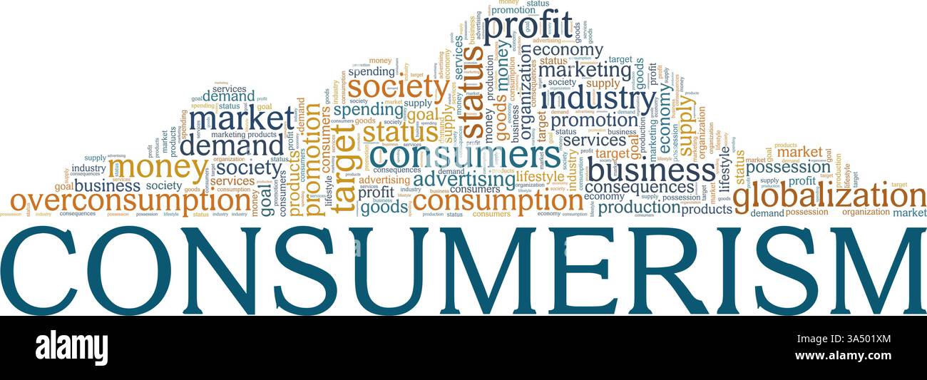 Consumerism vector illustration word cloud isolated on white background ...