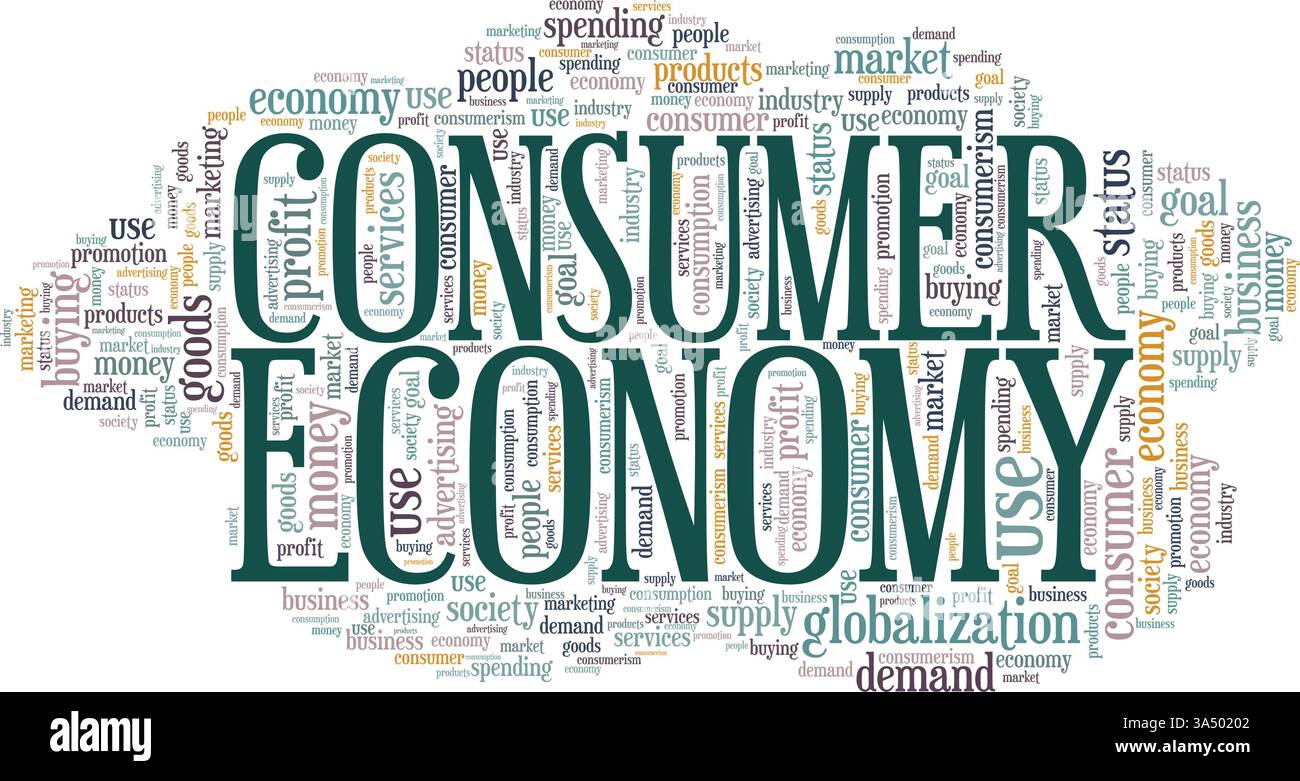 Consumer Economy vector illustration word cloud isolated on white ...