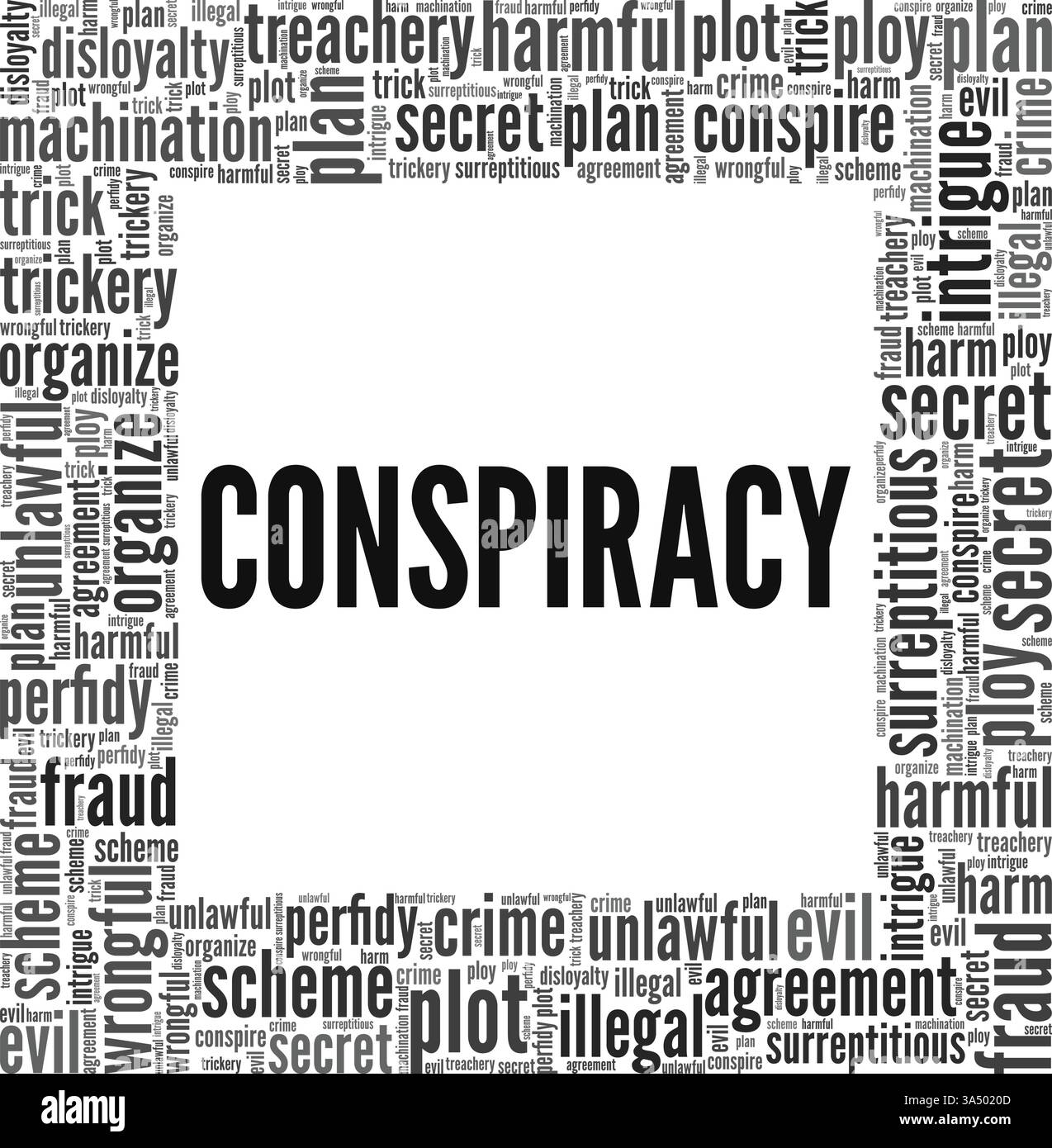Conspiracy vector illustration word cloud isolated on white background ...