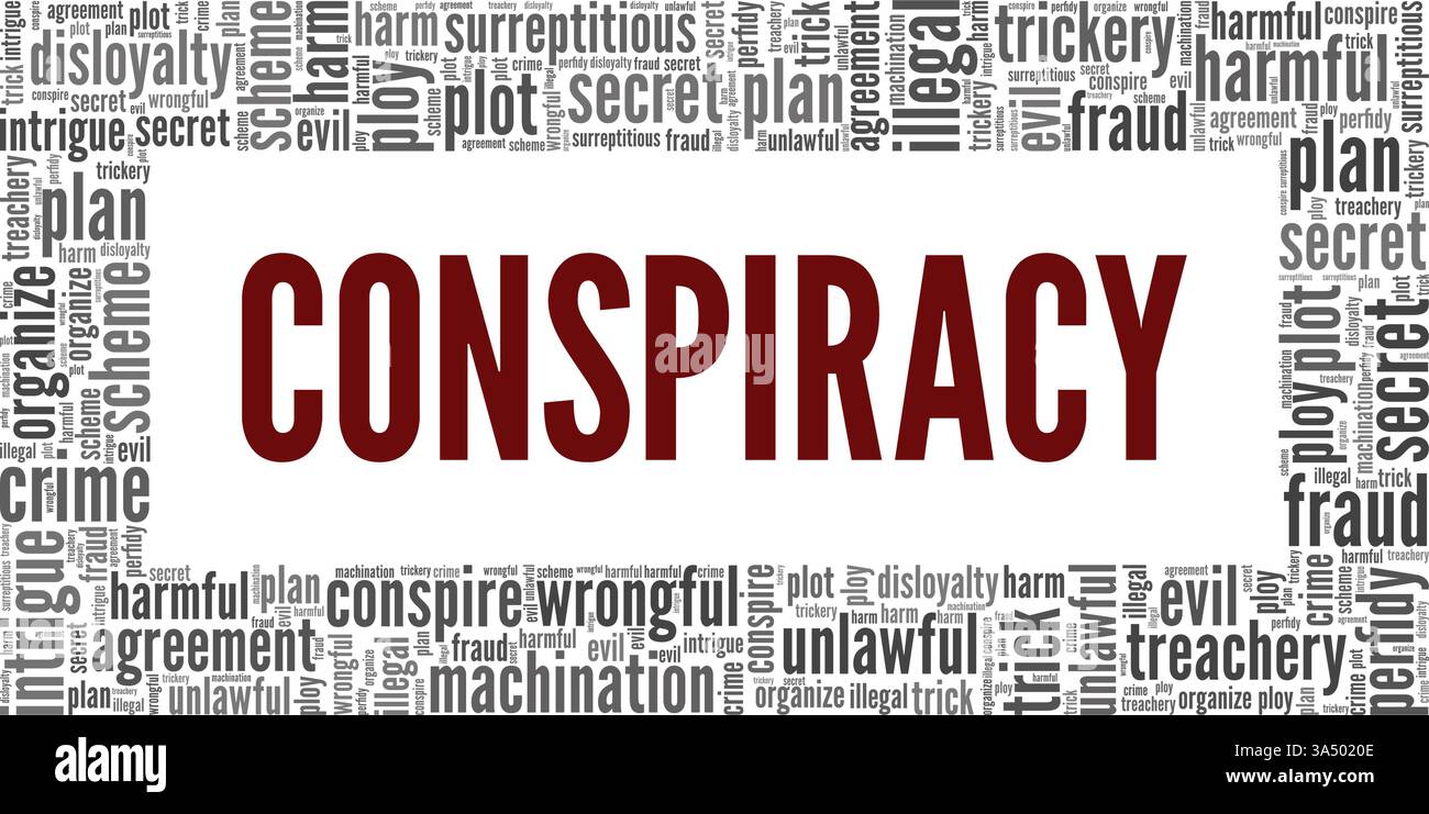 Conspiracy vector illustration word cloud isolated on white background ...