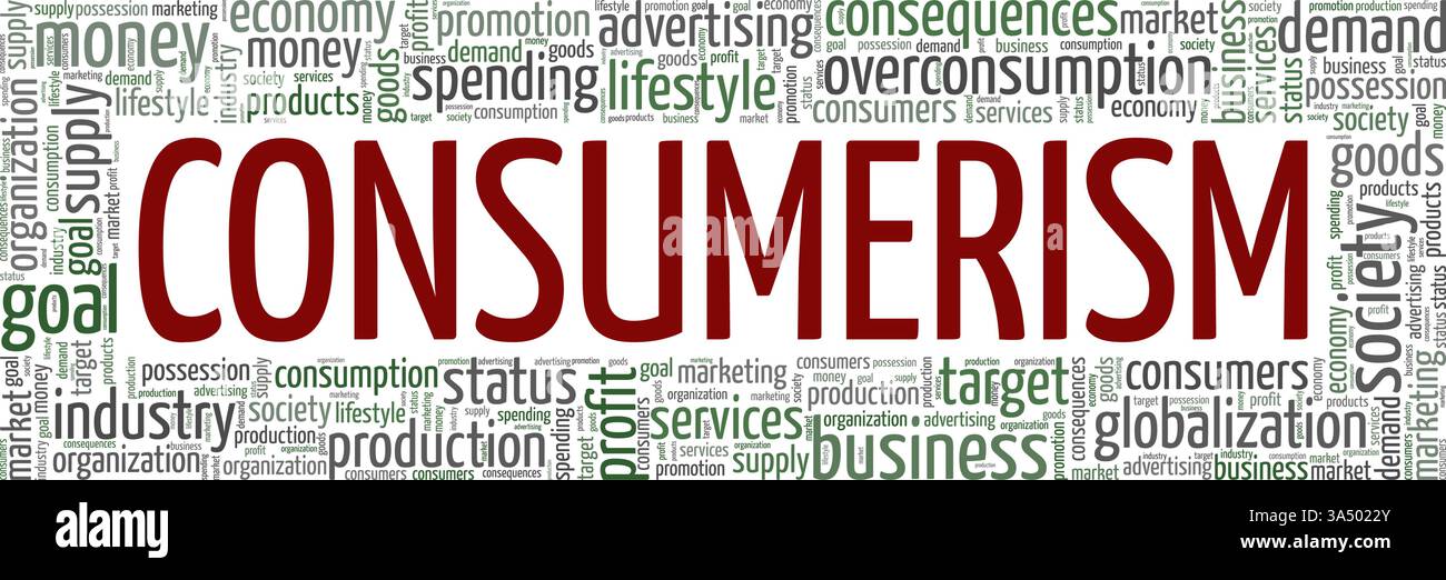 Consumerism vector illustration word cloud isolated on white background ...