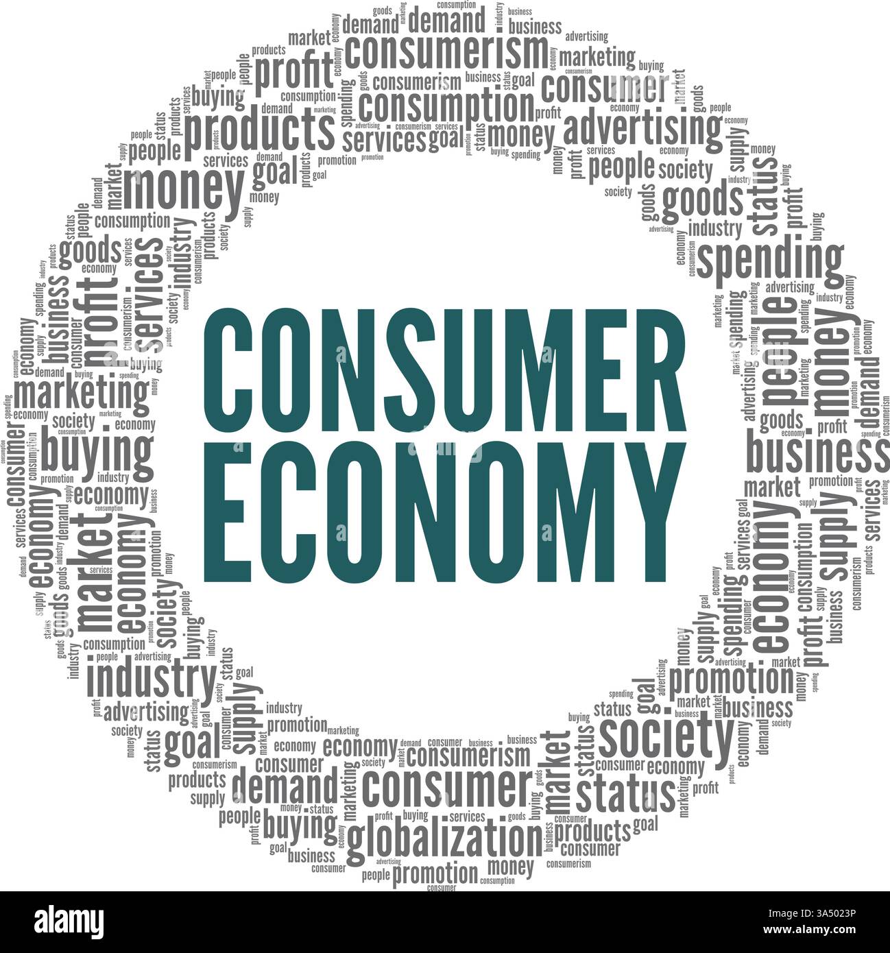 Consumer Economy vector illustration word cloud isolated on white ...