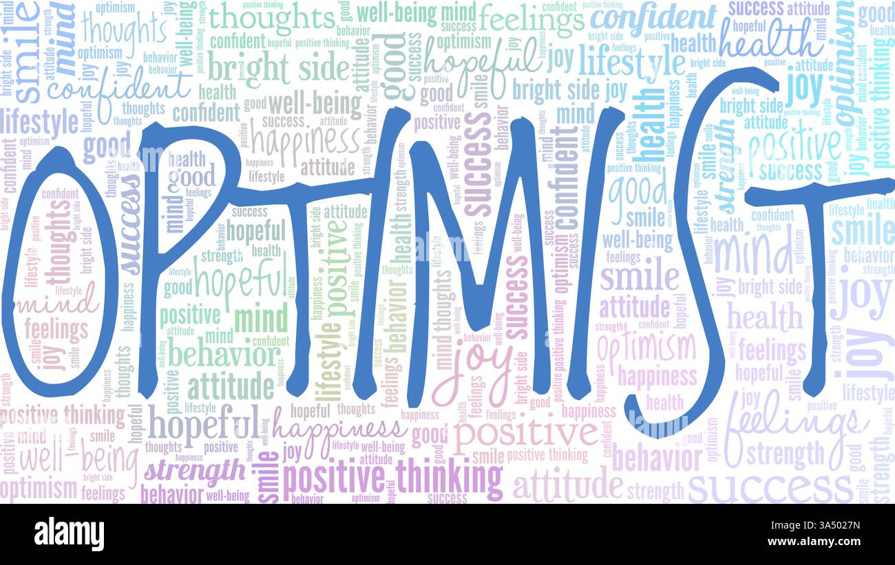 Optimist vector illustration word cloud isolated on white background ...