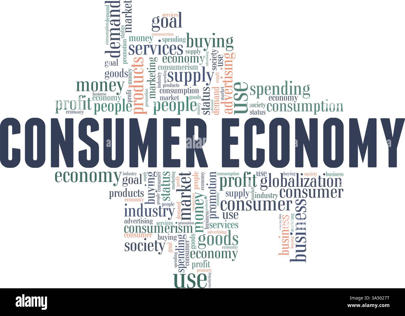 Consumer Economy vector illustration word cloud isolated on white ...