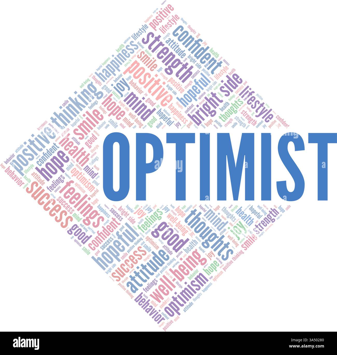 Optimist vector illustration word cloud isolated on white background ...