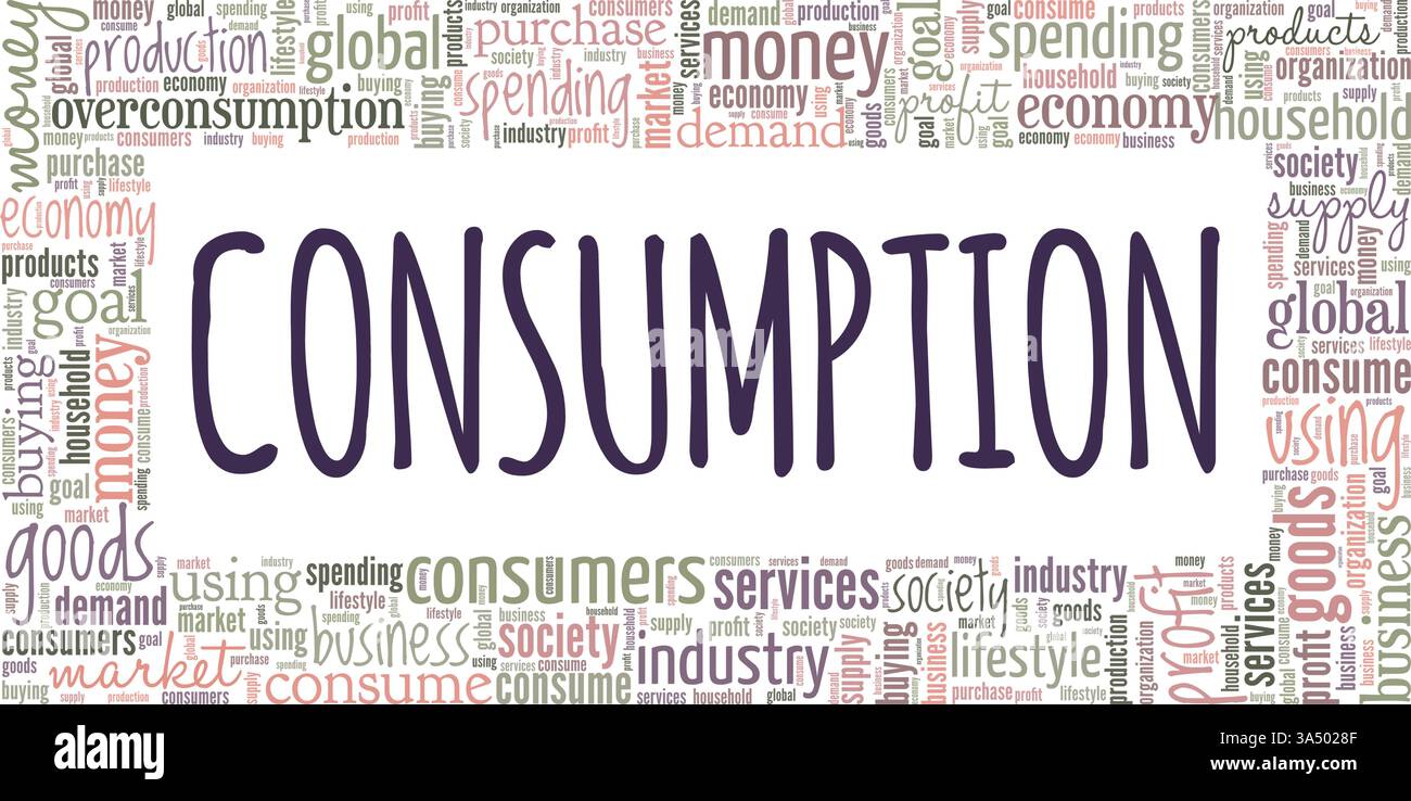 Consumption vector illustration word cloud isolated on white background ...