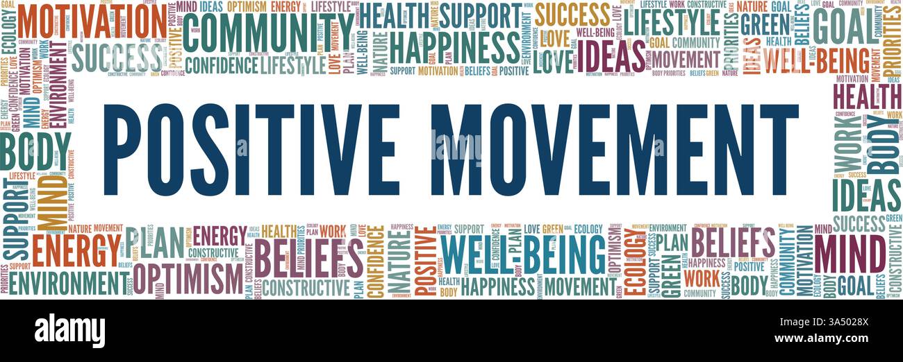 Positive Movement vector illustration word cloud isolated on white ...