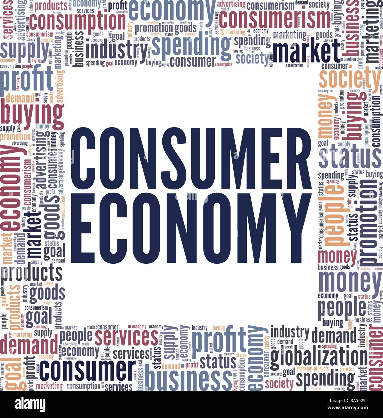 Consumer Economy vector illustration word cloud isolated on white ...