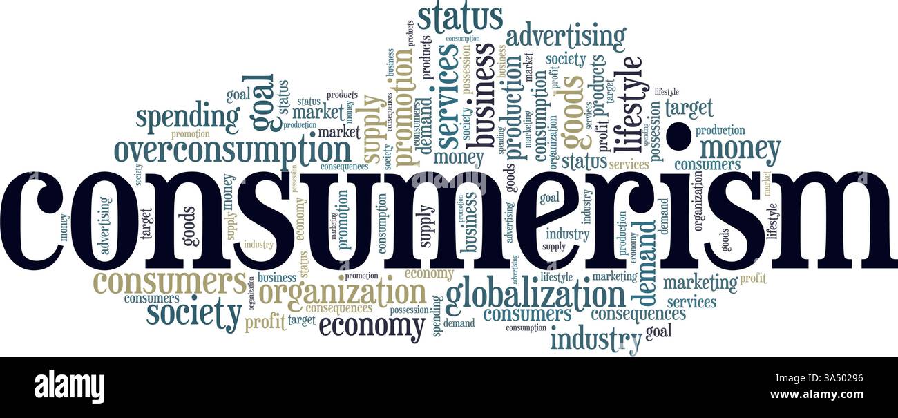 Consumerism vector illustration word cloud isolated on white background ...