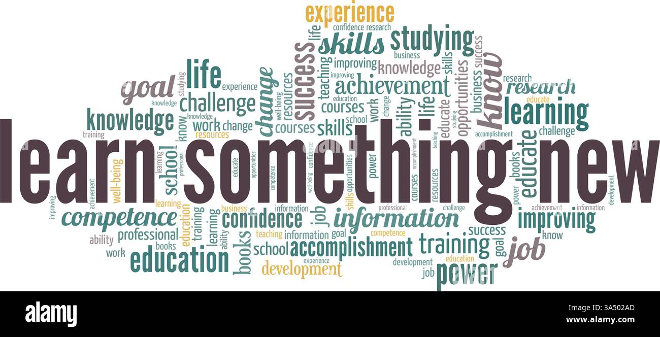 Learn Something New vector illustration word cloud isolated on white ...