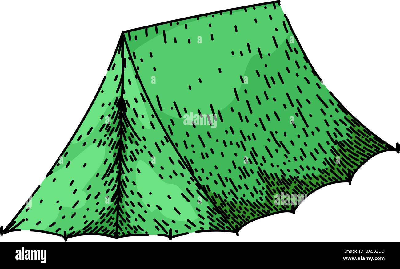 travel camping tent sketch hand drawn vector Stock Vector Image & Art ...