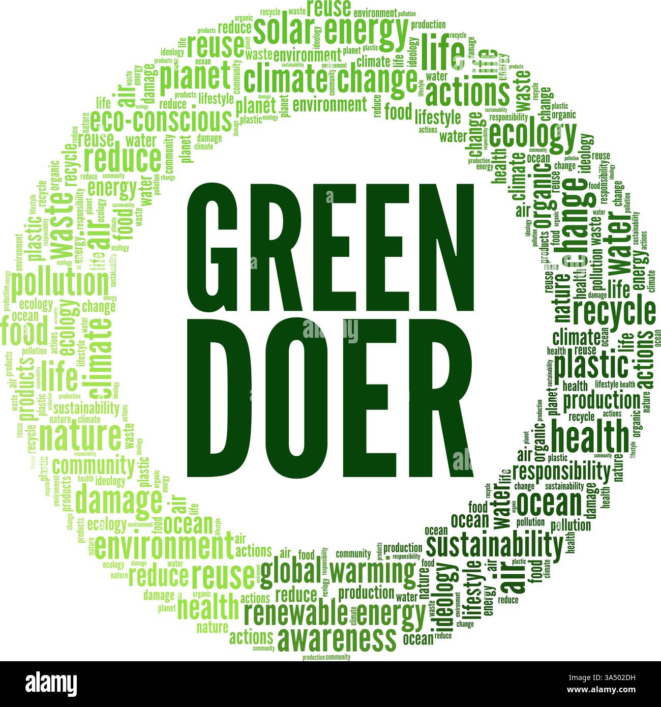 Green Doer vector illustration word cloud isolated on white background ...