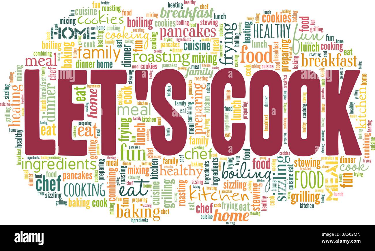 Let's Cook vector illustration word cloud isolated on white background Stock Vector Image & Art ...