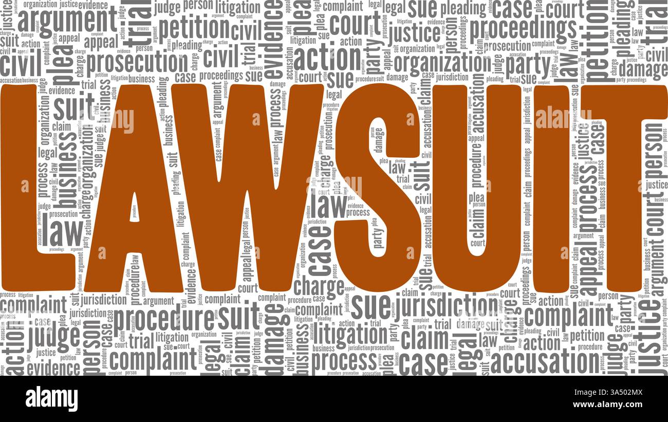 Lawsuit vector illustration word cloud isolated on white background ...