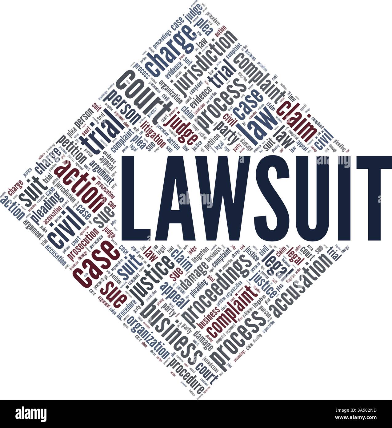 Lawsuit vector illustration word cloud isolated on white background ...