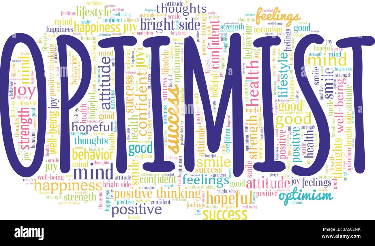 Optimist vector illustration word cloud isolated on white background ...
