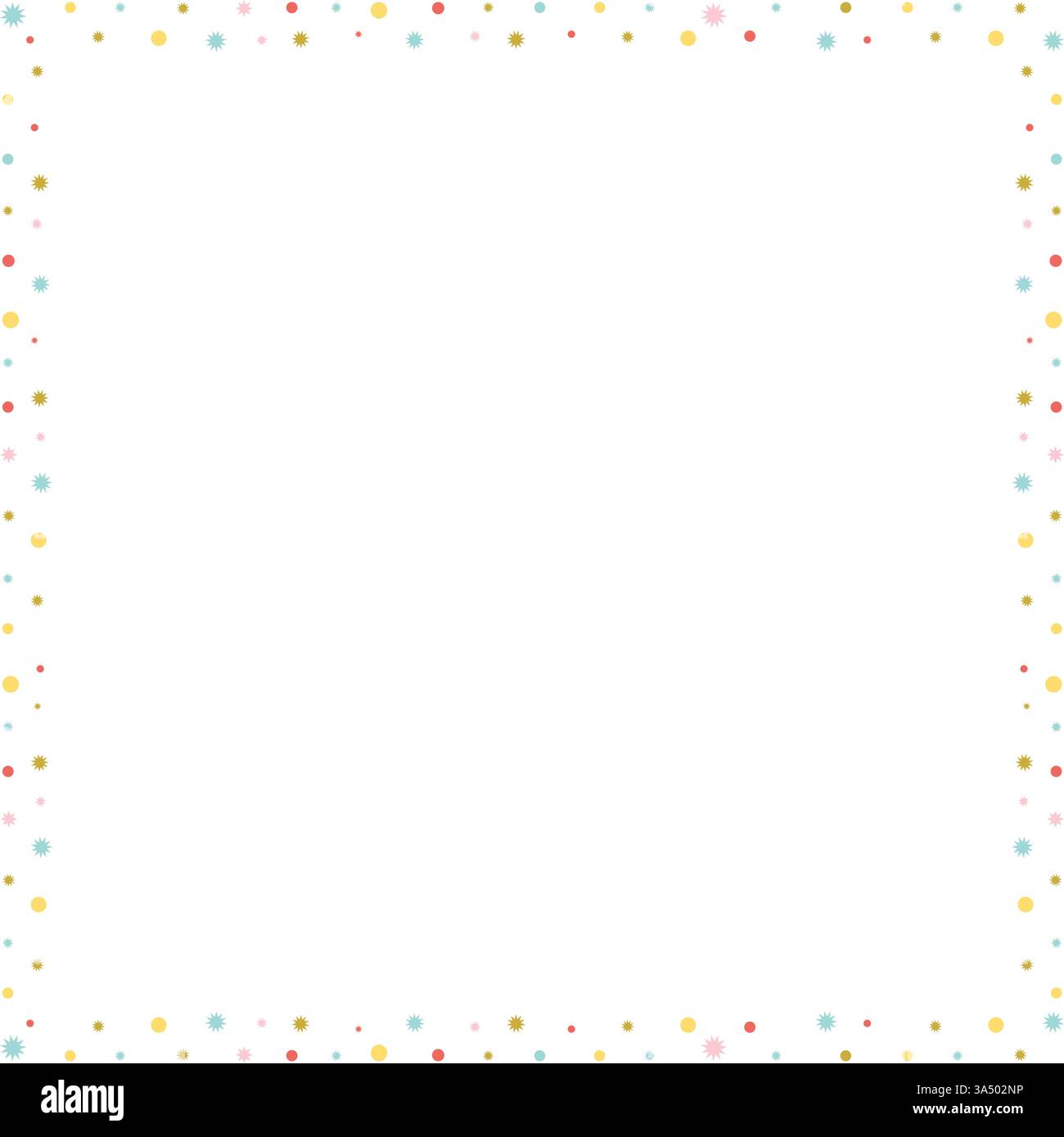 Blobs doodle colorful confetti frame. Trendy graphic template. Cute ...