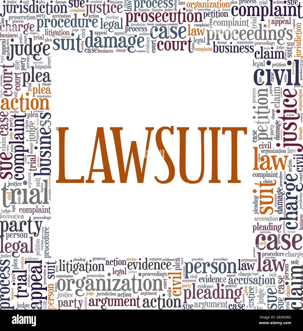 Lawsuit vector illustration word cloud isolated on white background ...
