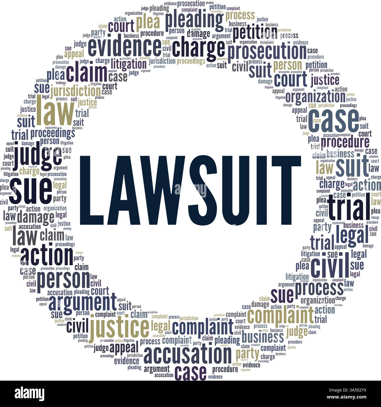 Lawsuit vector illustration word cloud isolated on white background ...