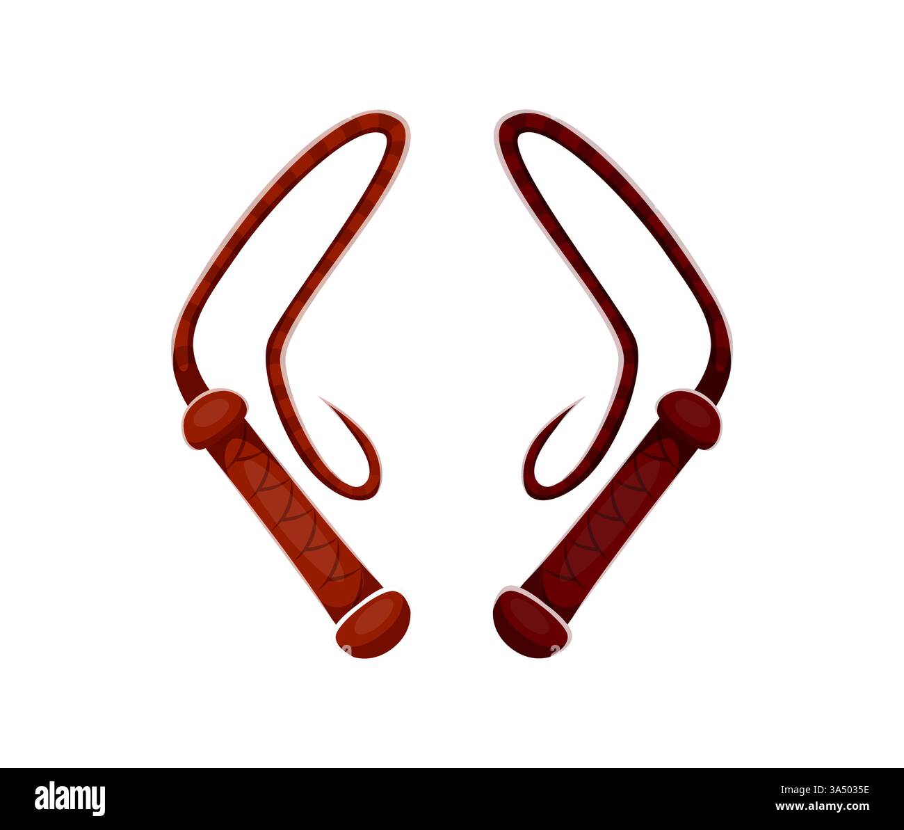 Alphabet brackets symbol as brown cowboy whips representing traditional ...