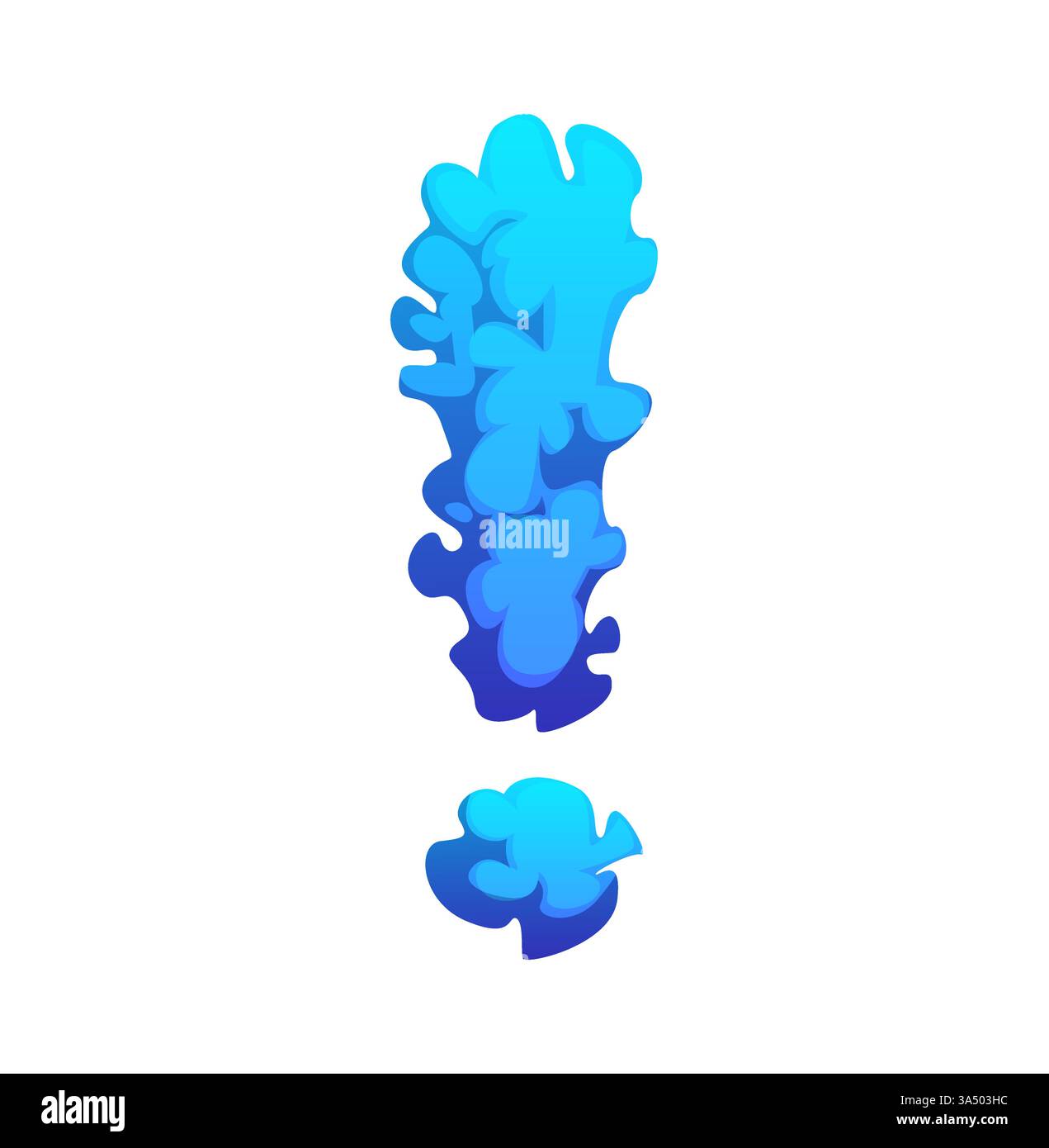 Cartoon underwater font coral punctuation exclamation mark. Sea nature ...
