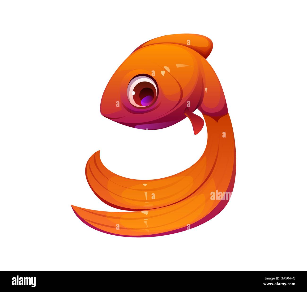 Cartoon underwater font golden fish digit 9 nine. Aquatic wildlife font ...