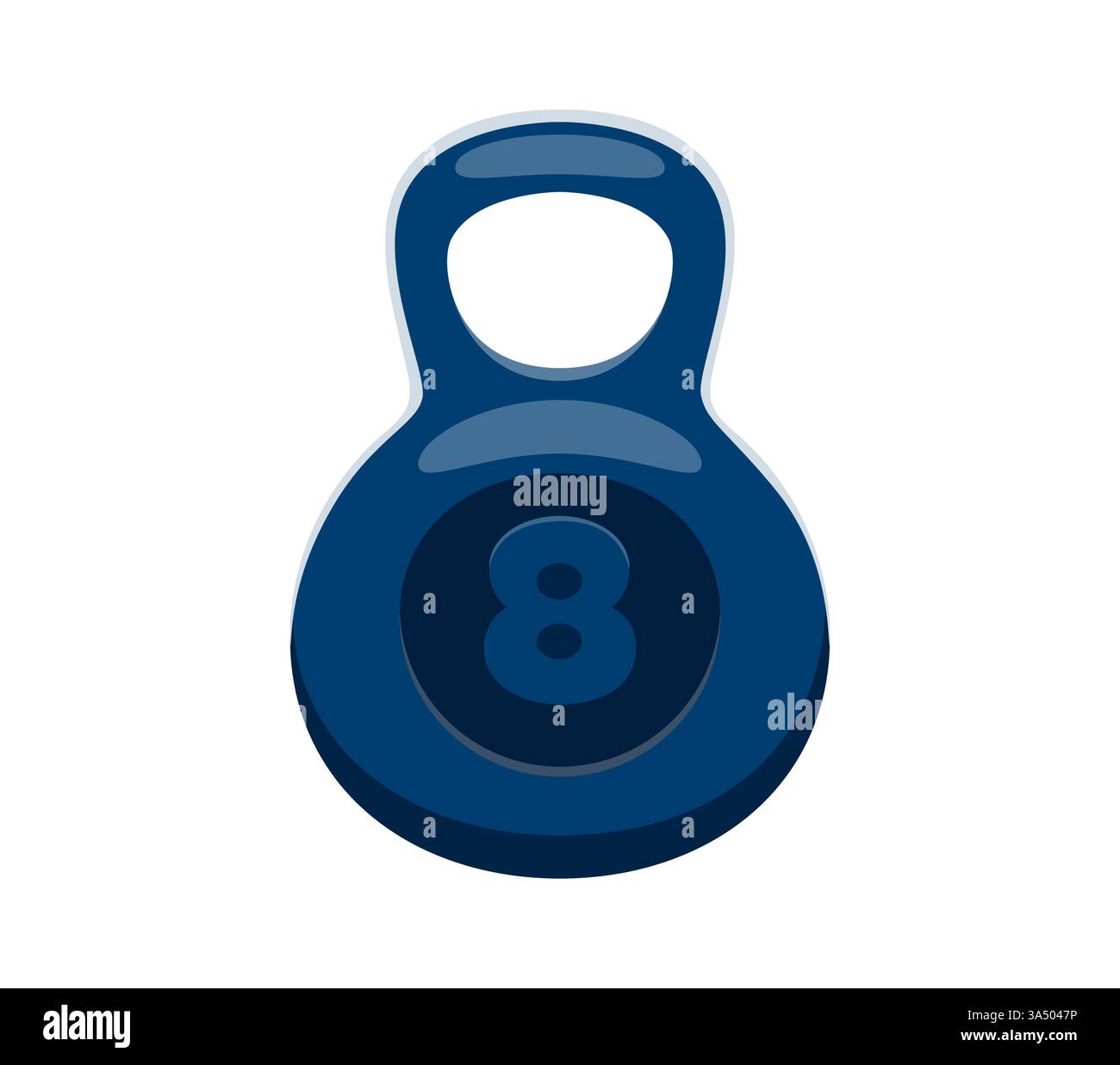 Cartoon number eight as a kettlebell math symbol, sport font, funny ...