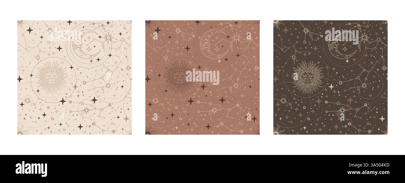 Celestial background with stars and magic design elements. Contemporary ...