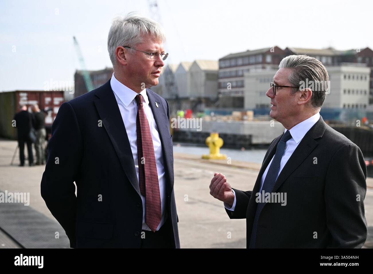Prime Minister Sir Keir Starmer speaks with CEO of BAE Systems Charles ...