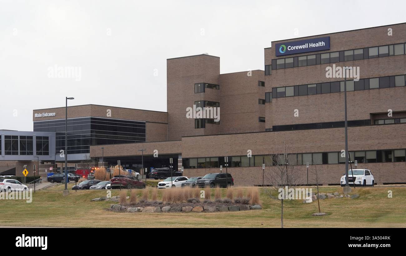 Corewell Health Beaumont Troy Hospital is shown in Troy, Mich ...