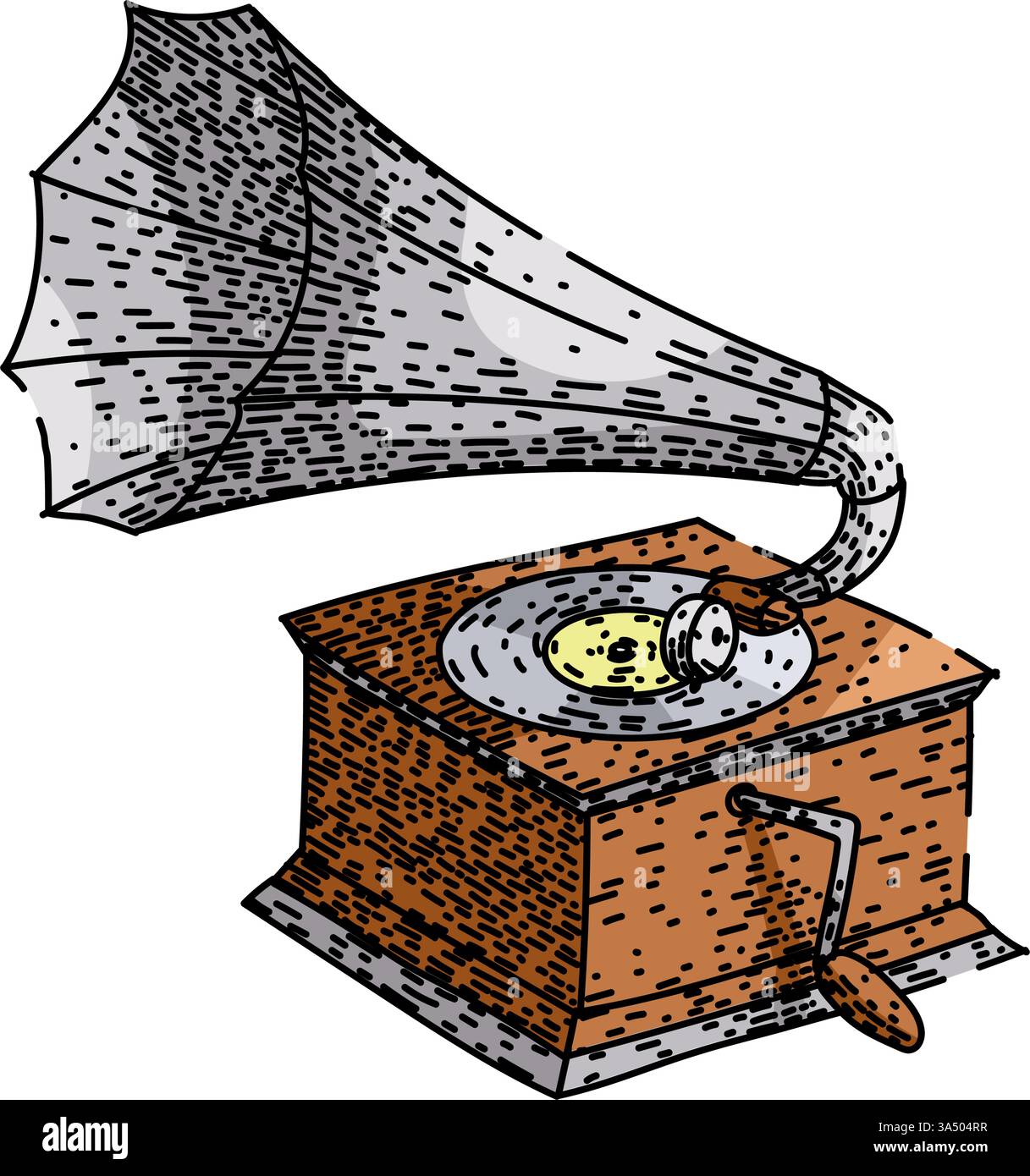 record gramophone sketch hand drawn vector Stock Vector Image & Art - Alamy