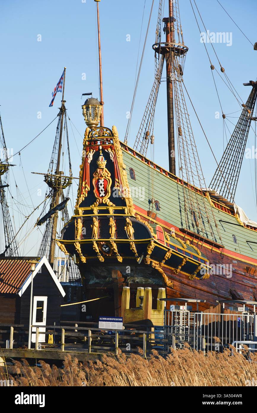 Lelystad, the Netherlands. March 20, 2025. Replica of the batavia, an ...
