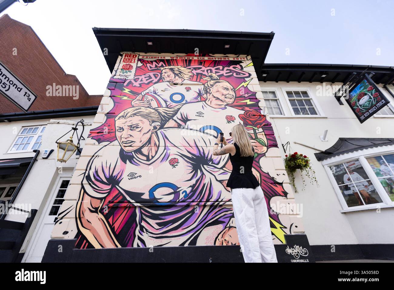 EDITORIAL USE ONLY A new mural paying tribute to England's Red Roses ...