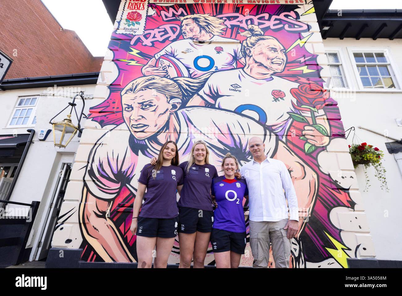EDITORIAL USE ONLY (left to right) English rugby union players Lilli ...
