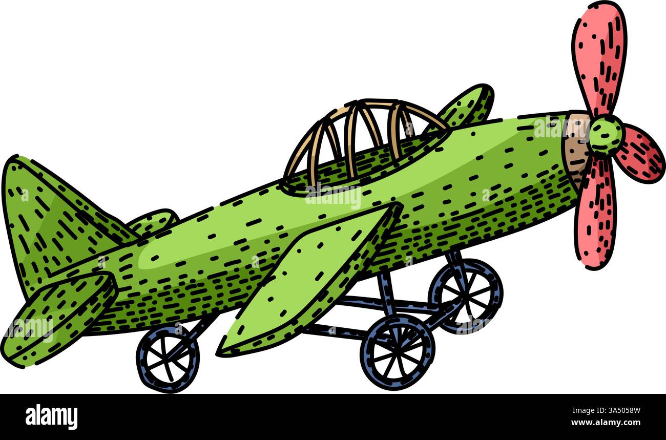 flight model airplane sketch hand drawn vector Stock Vector Image & Art ...
