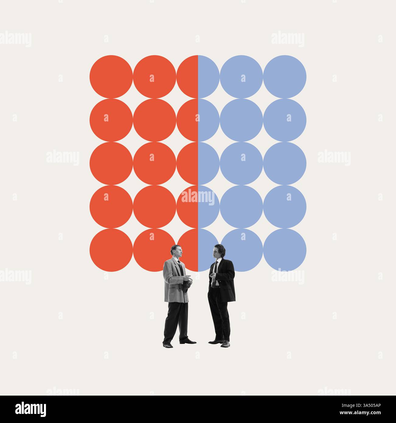 Corporate structure. Two executives discussing market strategies under ...