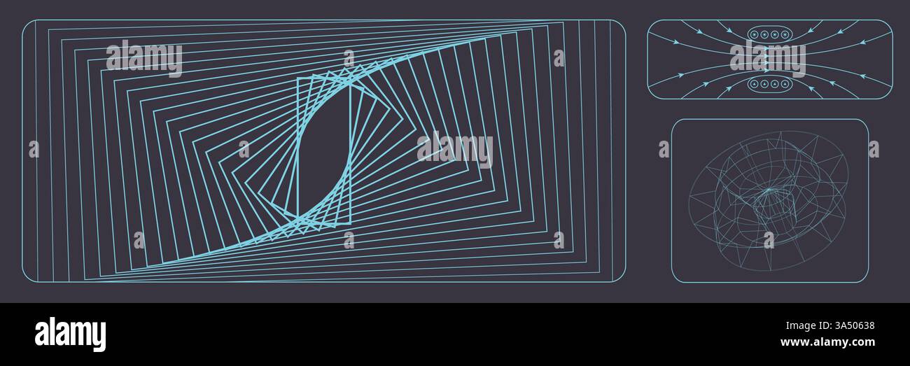 Vector design. Optical illusions, linear perspective, and vector field ...