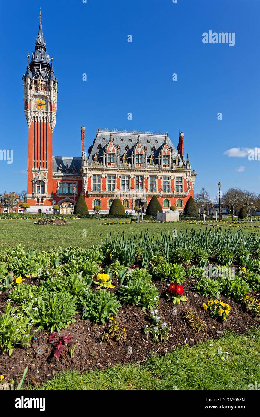 CALAIS, FRANCE, March 15, 2025 : City Hall (french : Hotel de Ville) is ...