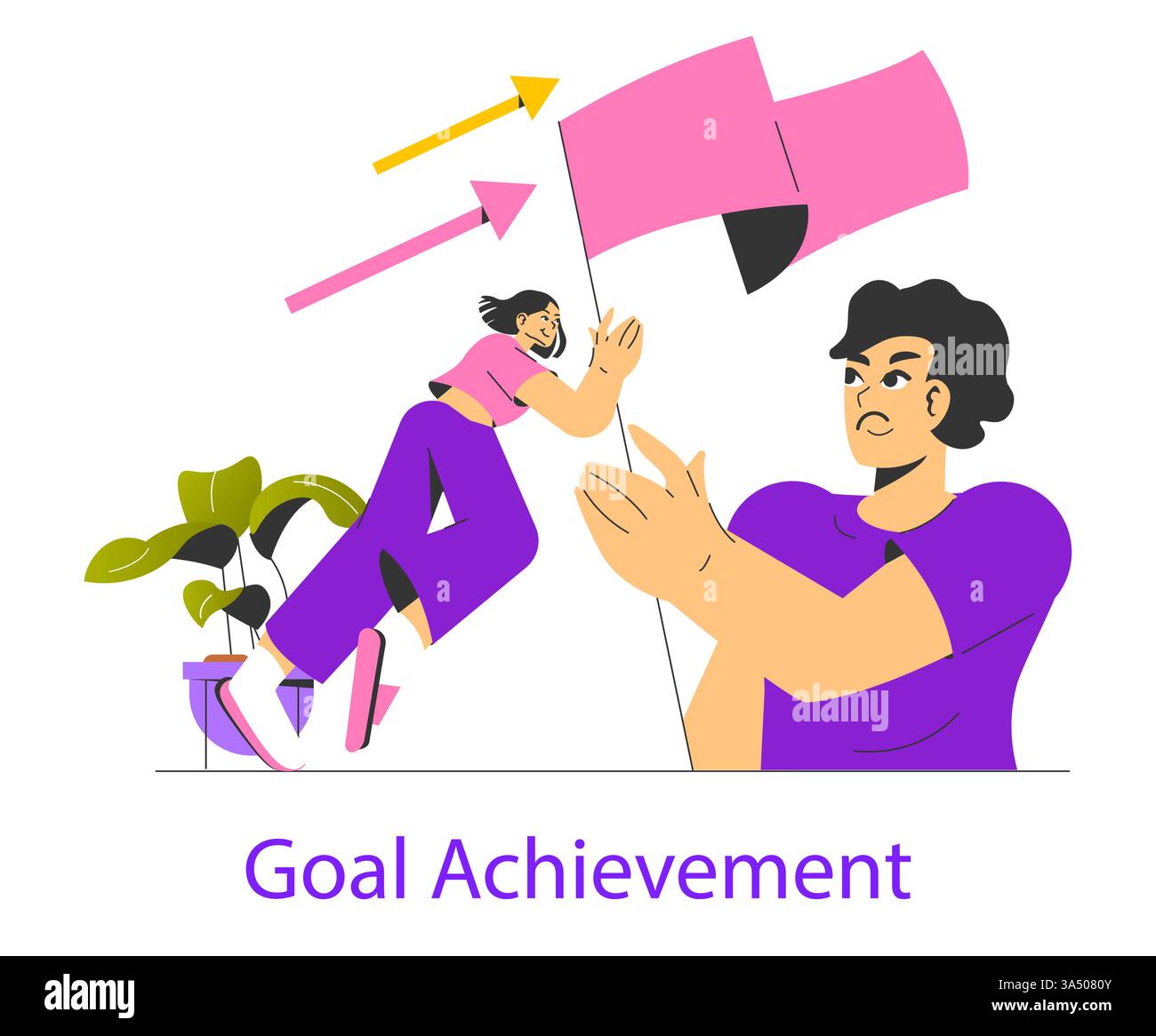 Goal achievement concept. Visual representation of success through ...