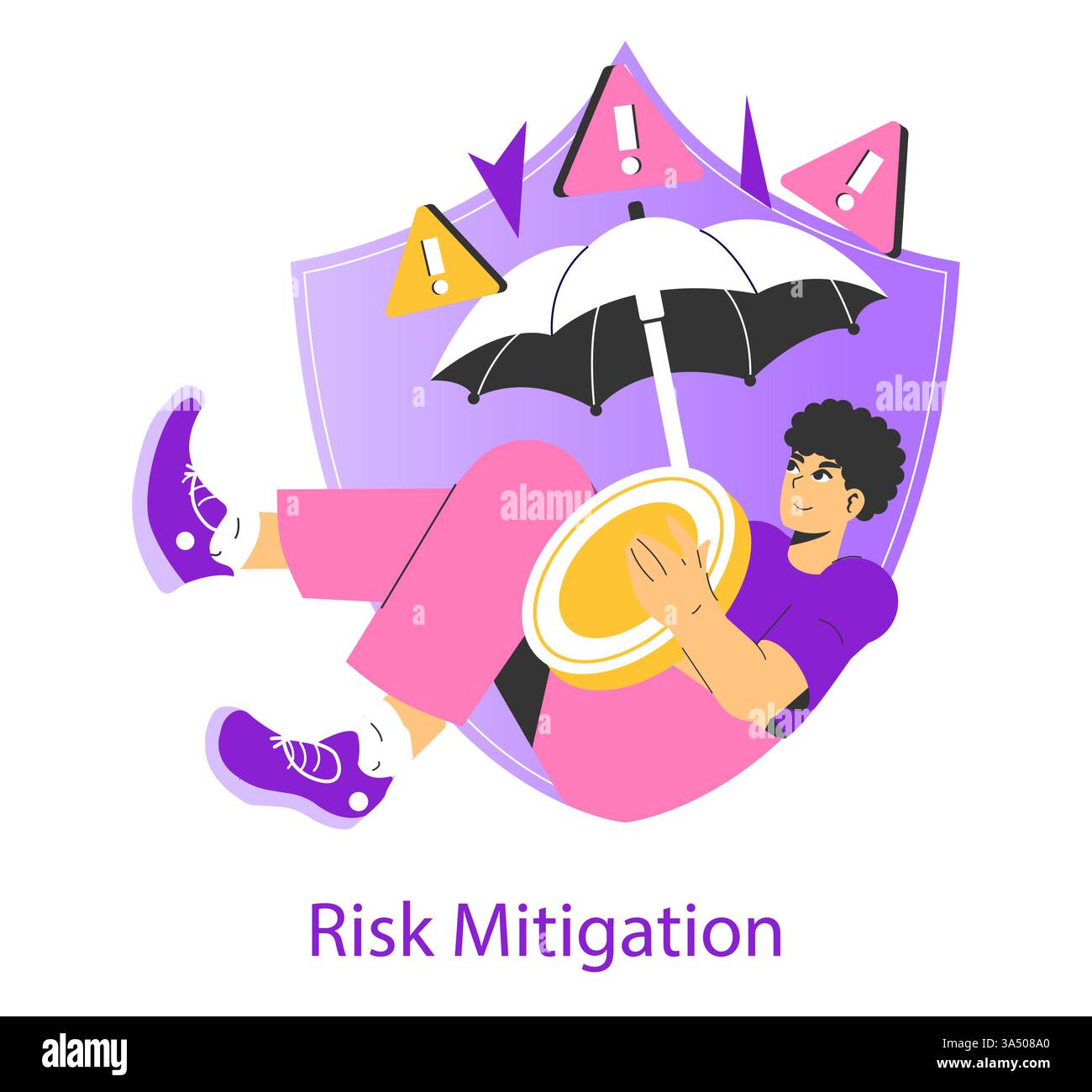 Risk mitigation concept. Represents strategies to minimize potential ...