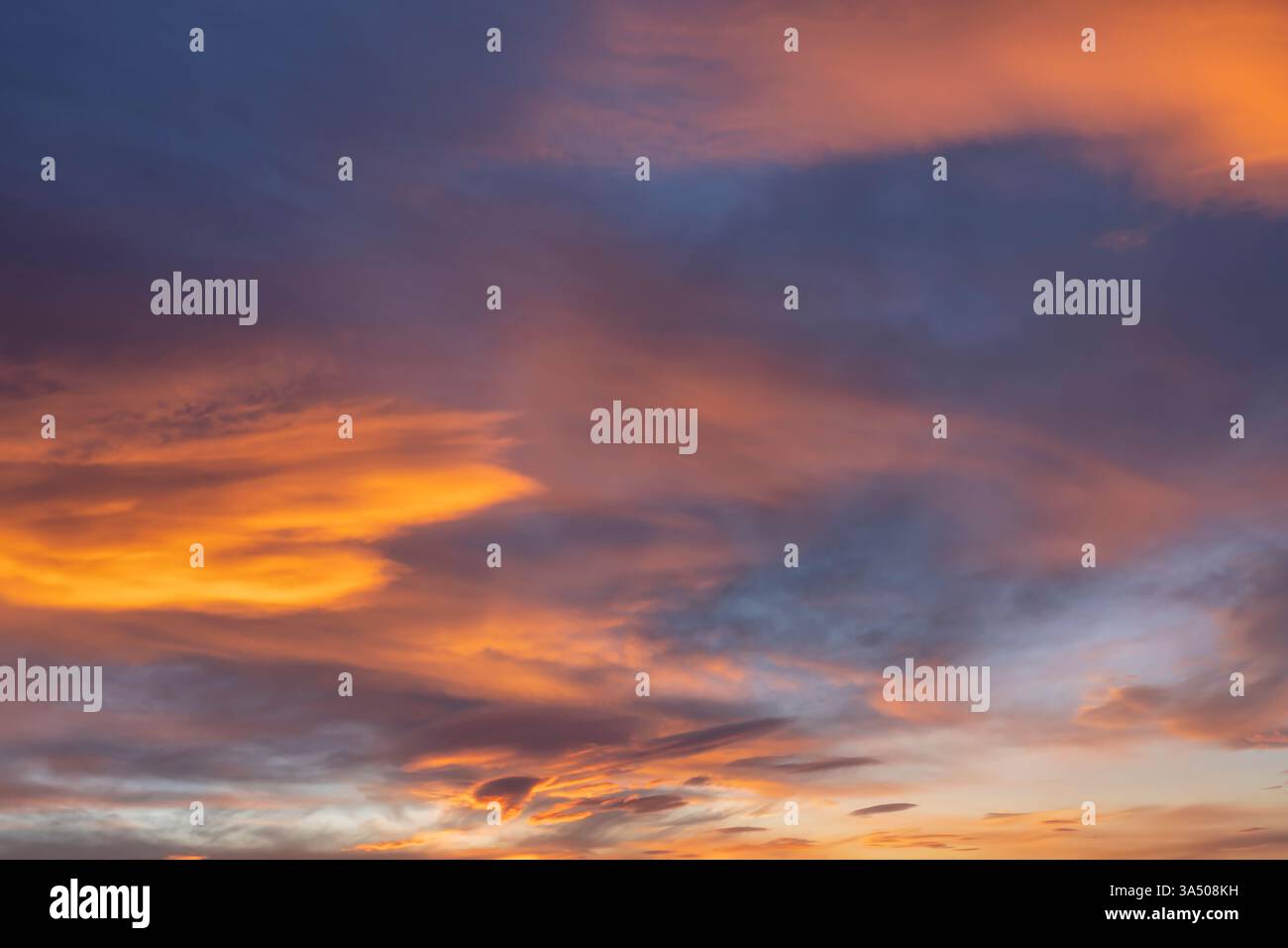 Glowing real sky at sunset texture background overlay. Dramatic red ...